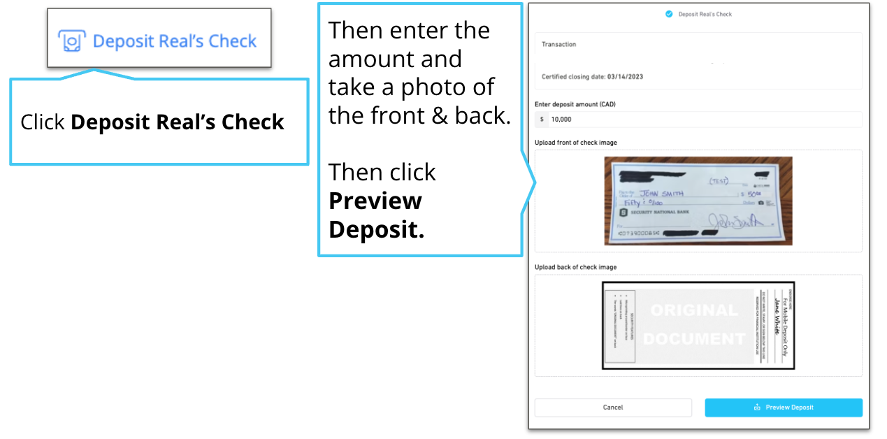 How to deposit Earnest Money / Escrow / Trust Deposits – Real