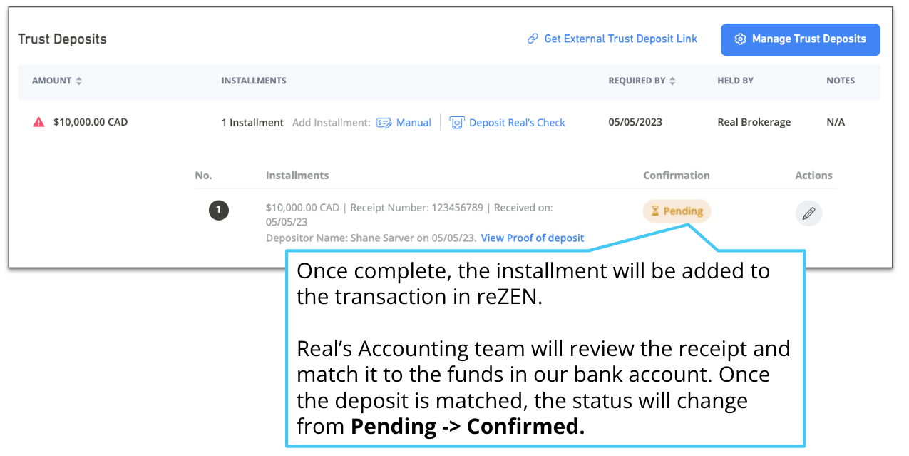 How to deposit Earnest Money / Escrow / Trust Deposits – Real