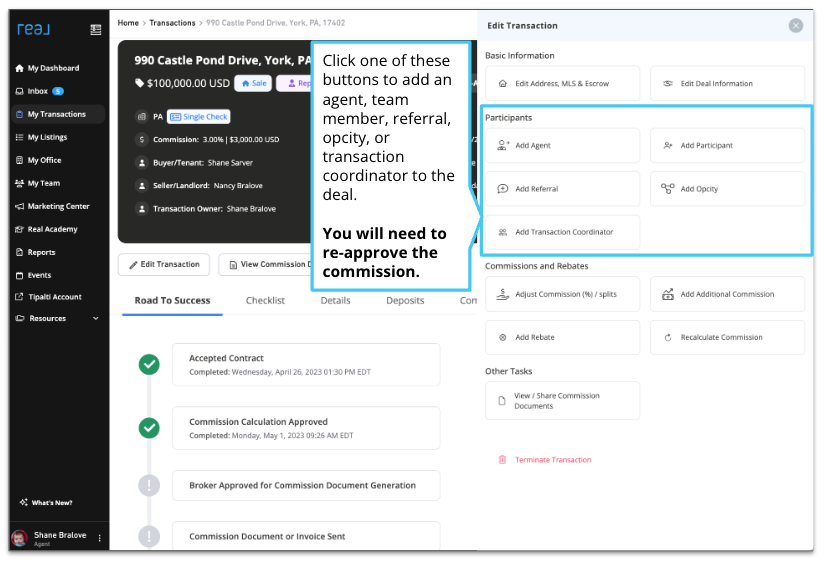 How do I edit a Transaction? – Real