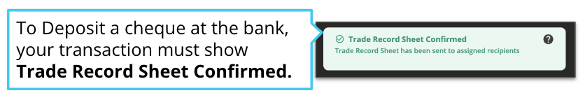 How to deposit a commission cheque with an external deposit link – Real