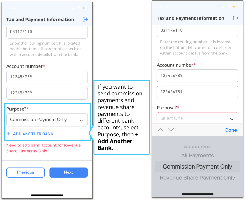 How do I add a second bank account to my profile? – Real