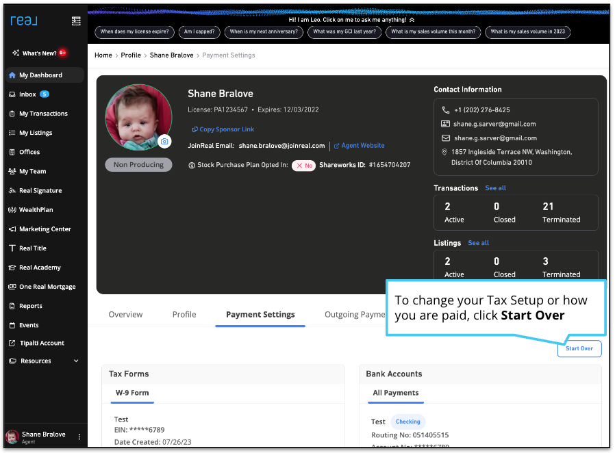 How do I change my banking information (where I am paid)? – Real