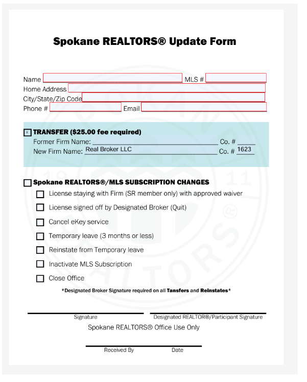 Washington: How do I transfer my Board / MLS? – Real