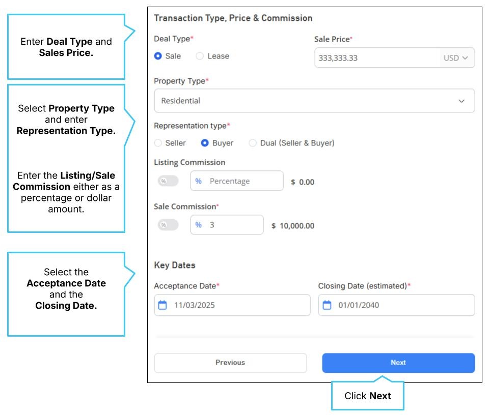 Step 1: Enter your deal in reZEN - ProTeams – Real